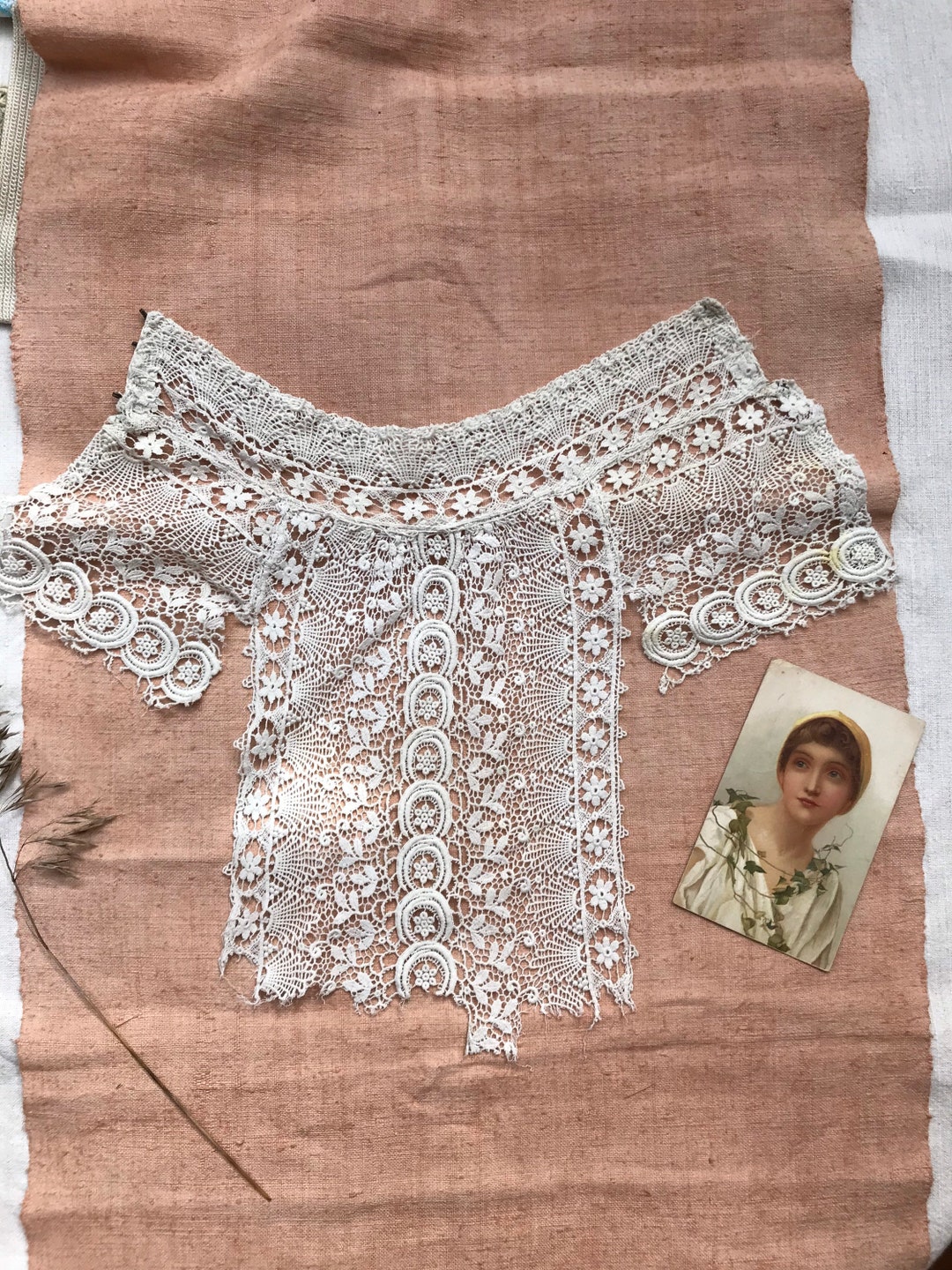 Late 19th Century Victorian Edwardian Lace Bib Modesty Panel High Neck ...