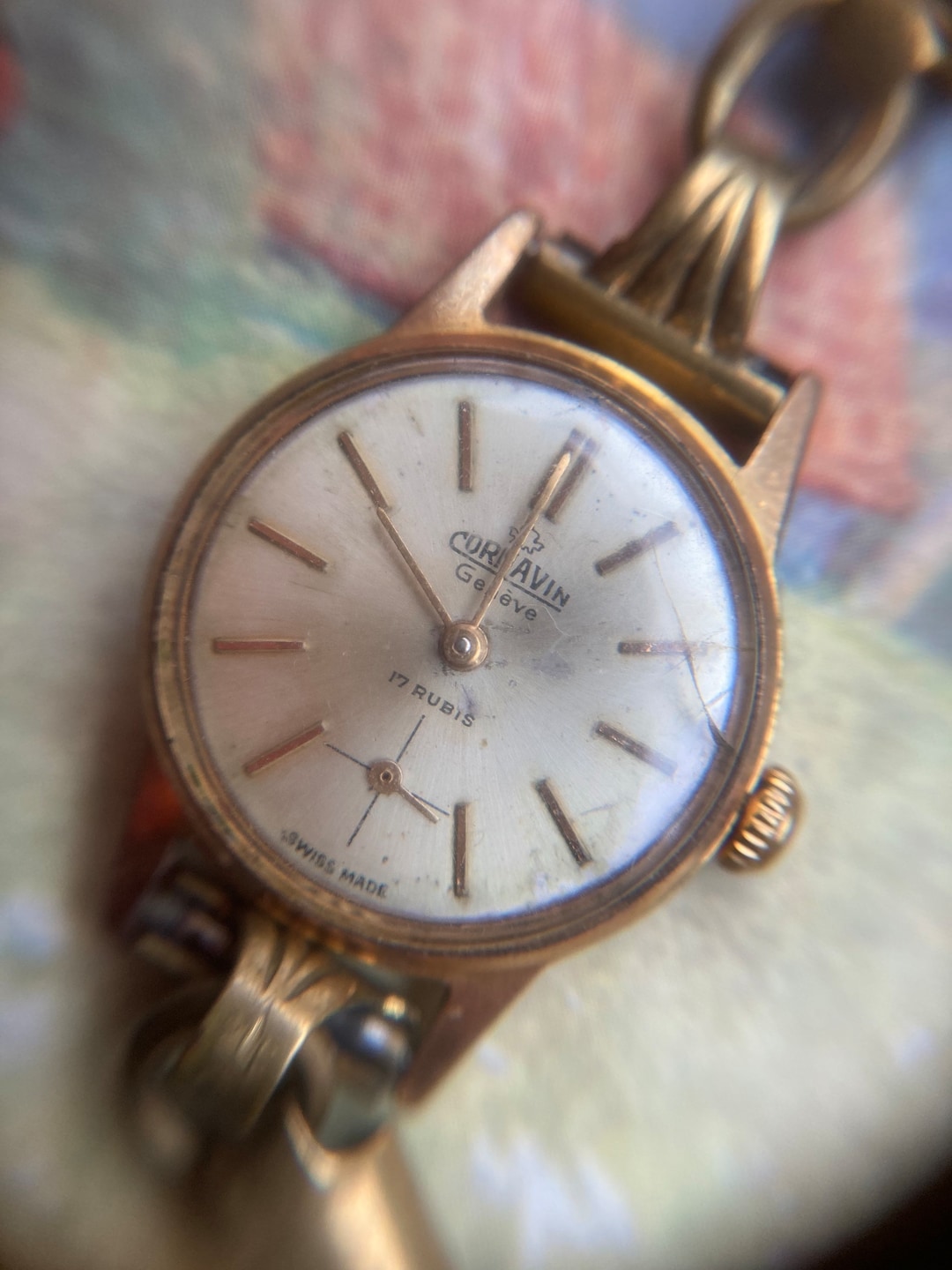 Vintage 1940's 1950's Cornavin Brass Watch Swiss Wind up Art Deco ...