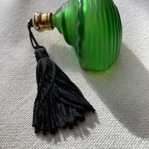 Vintage Seashell Bottle Green Small Perfume Bottle With Black Silk ...
