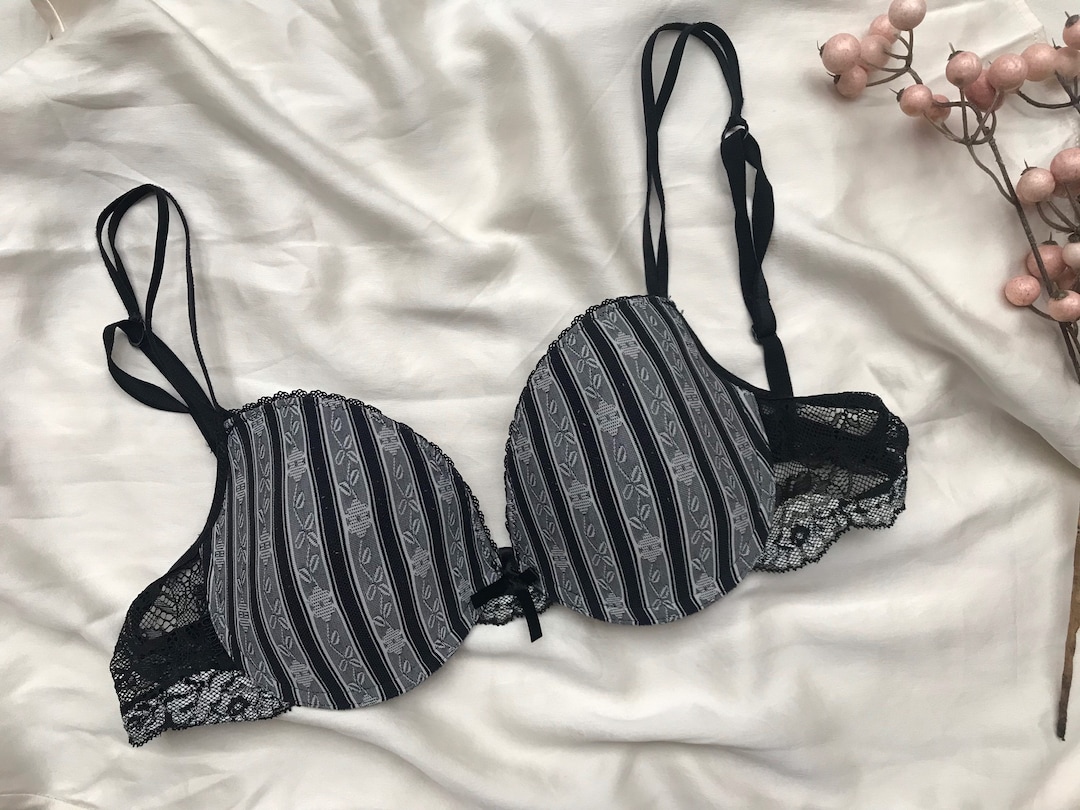 Italian Vintage Bra 90s Push up Designer Passionata Lingerie Striped ...
