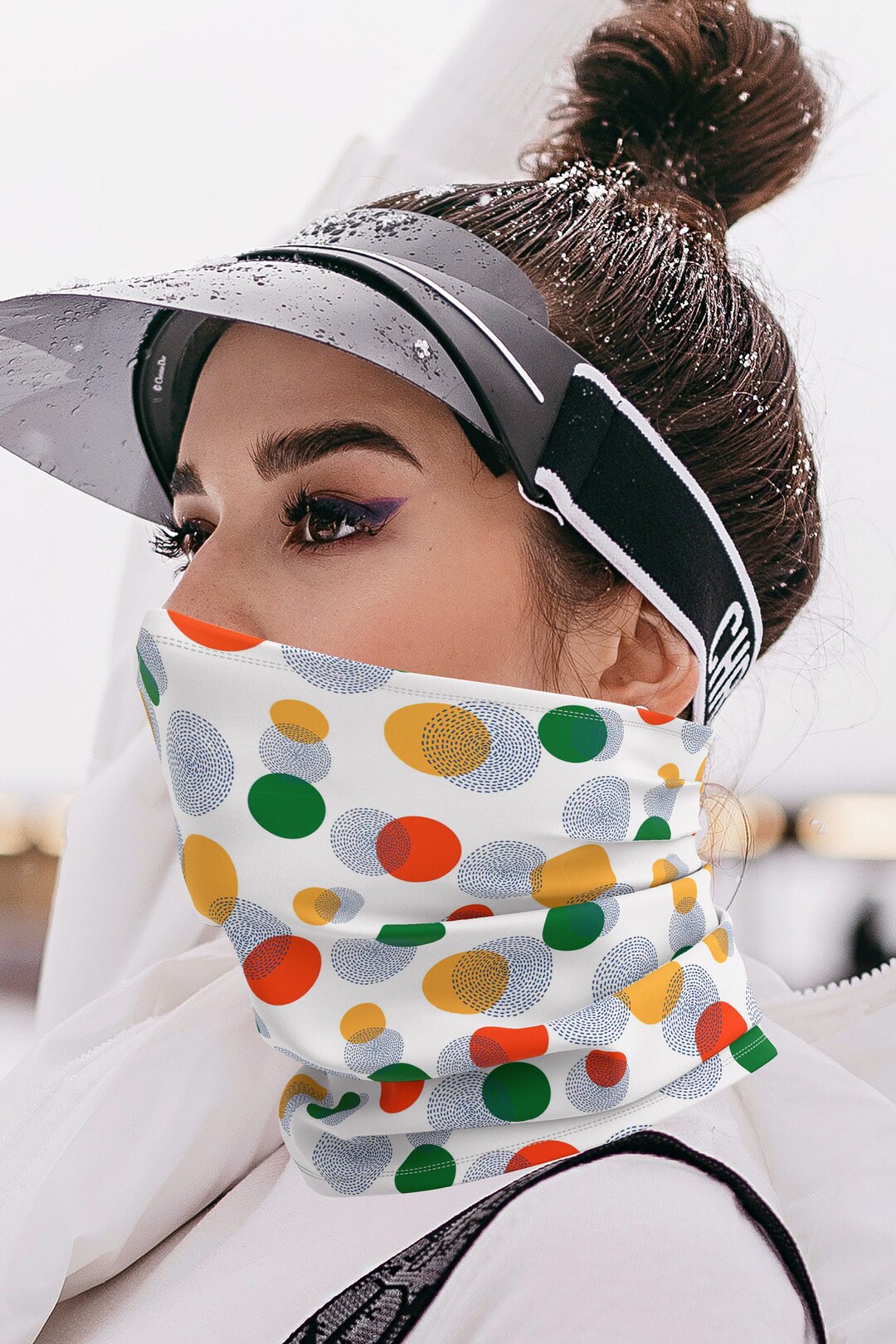 Polka Dot Pattern Winter Neck Warmer Scarf for Women, Outdoor Cozy Neck ...