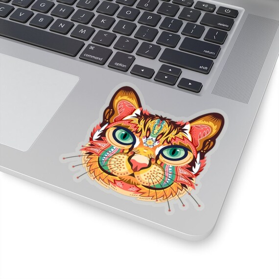 Mandala Cat Face Vinyl Stickers Print Sticker Laptop | Etsy