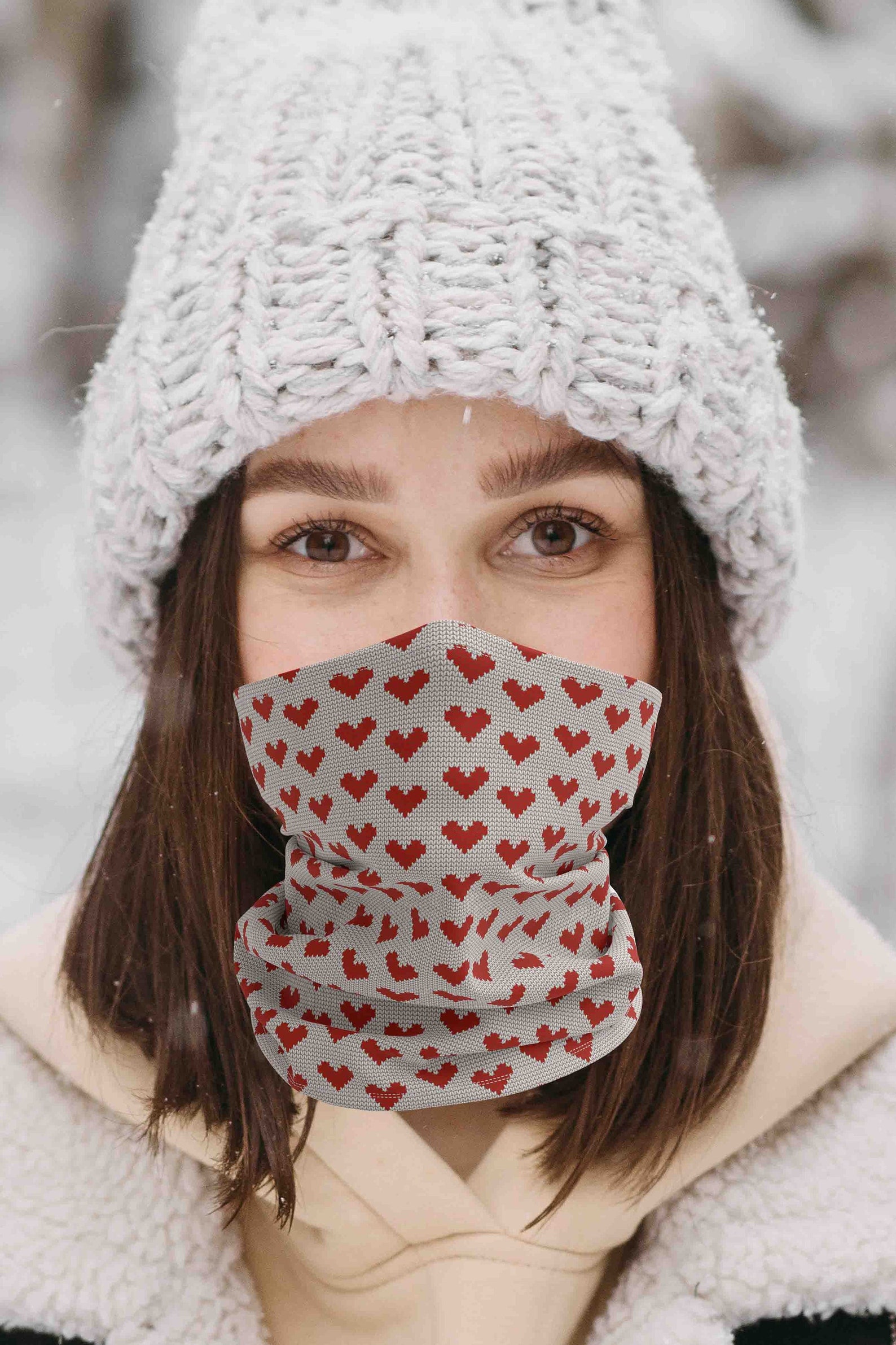 Red Heart Knit Crochet Pattern Winter Neck Warmer Scarf for Women ...