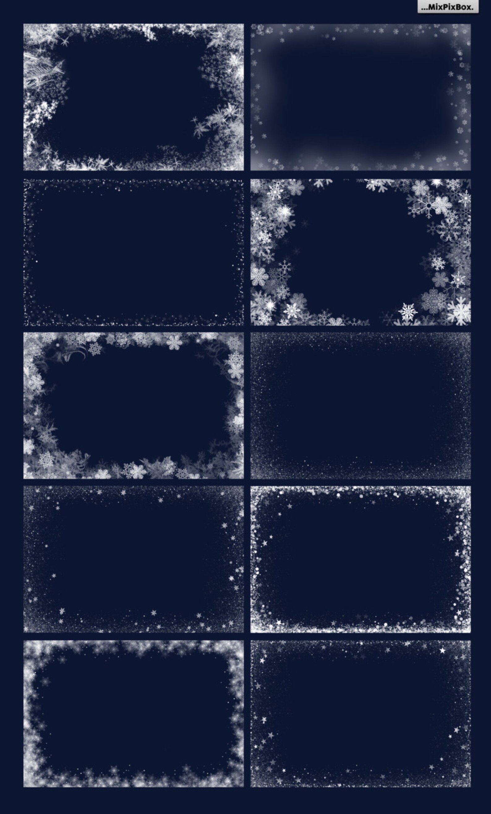 Snowflake Overlays Christmas Overlays Photo FramesClipart | Etsy