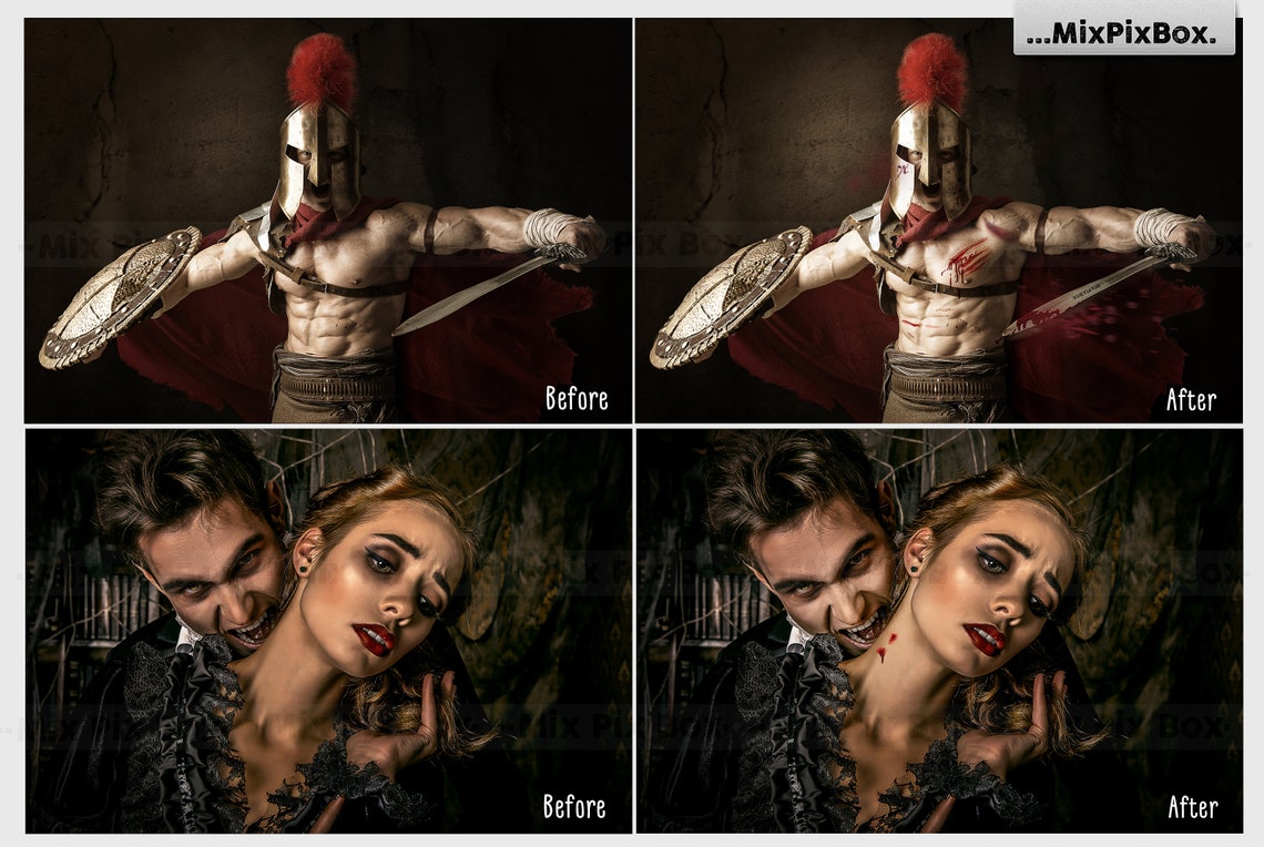 Wounds scars overlays horror halloween blood bruise | Etsy