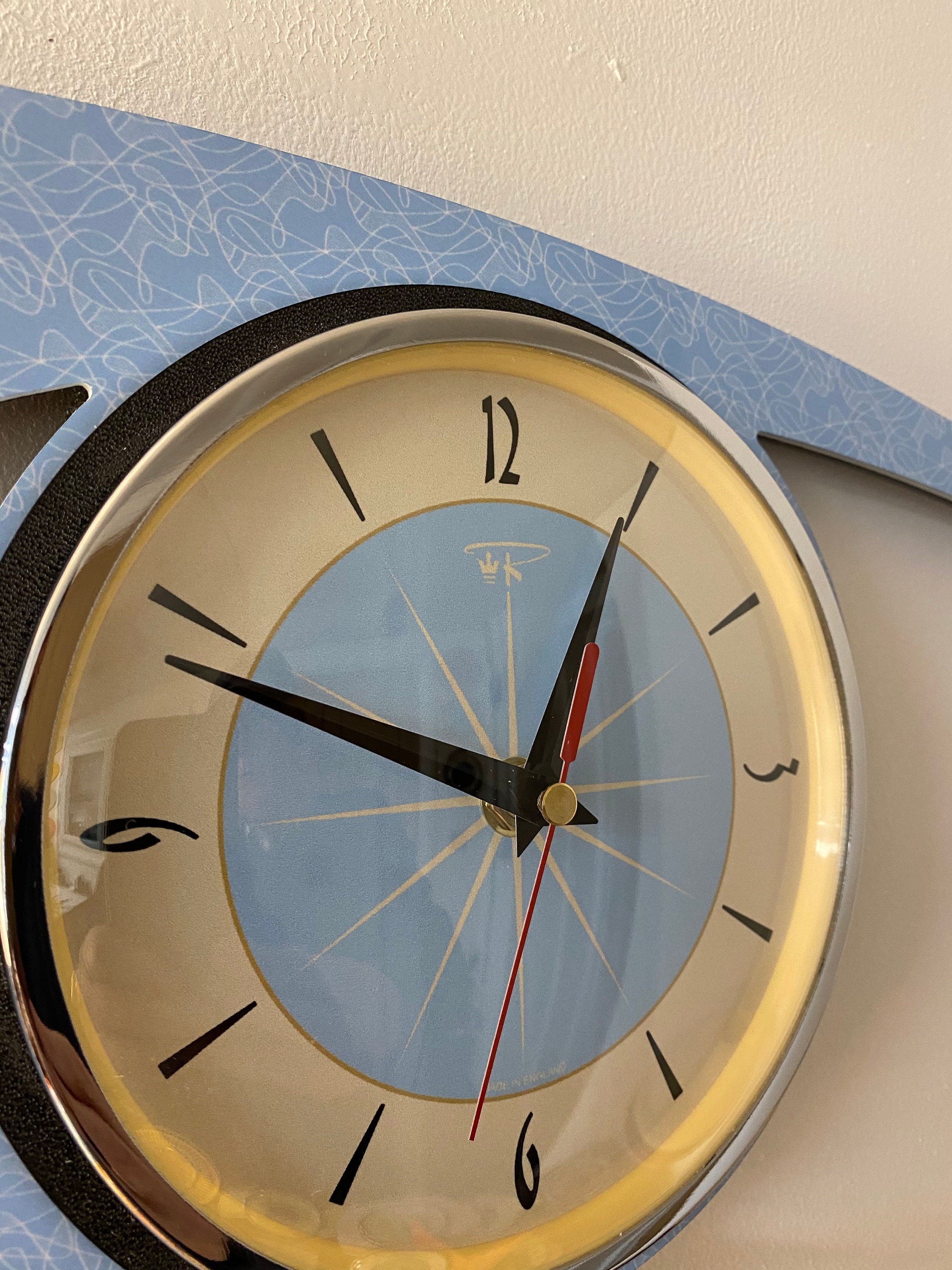 Colour Etched Lucite Formica Wall Clock From Royale - Etsy UK