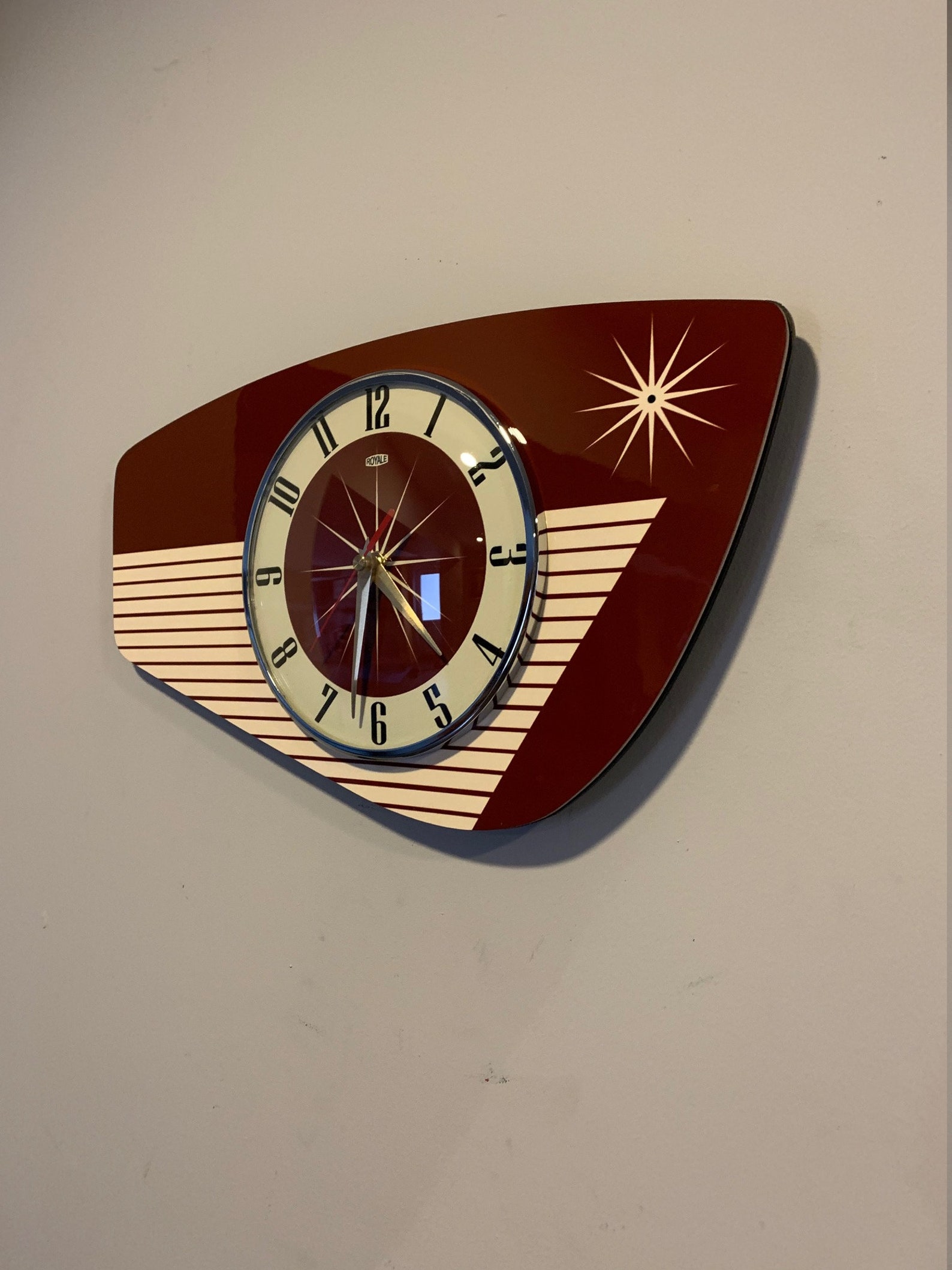 Handmade Royalexe Wall Clock in Oxblood Brown From Royale - Etsy UK