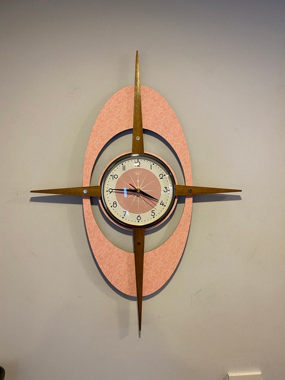 Large 27 Inch Mid Century Style Starburst Clock by Royale - Etsy