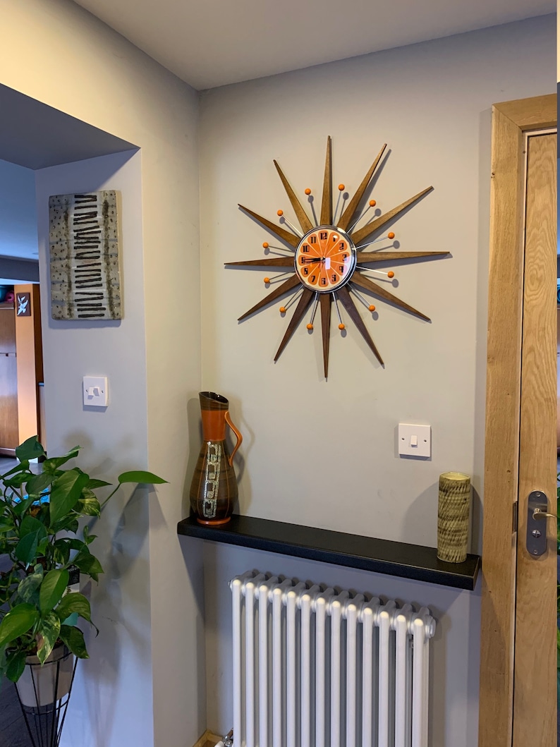 27 Inch Hand Made Mid Century Style Starburst Sunburst Clock - Etsy