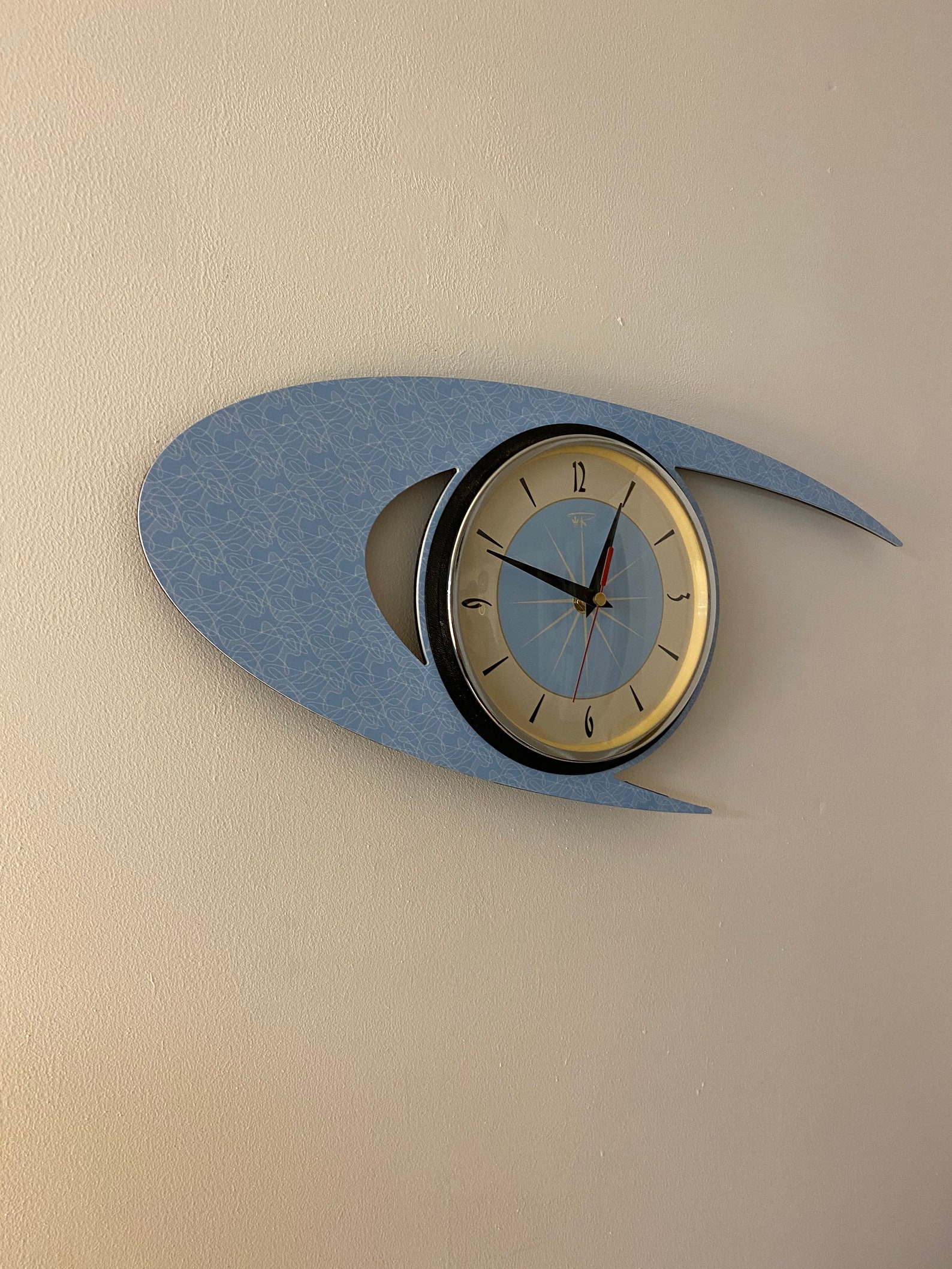 Colour Etched Lucite Formica Wall Clock From Royale | Etsy