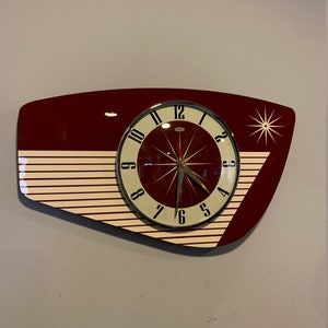 Handmade Royalexe Wall Clock in Oxblood Brown From Royale - Midcentury ...