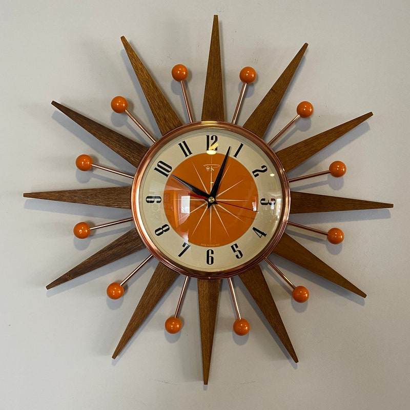 Mid Century Clock - Etsy