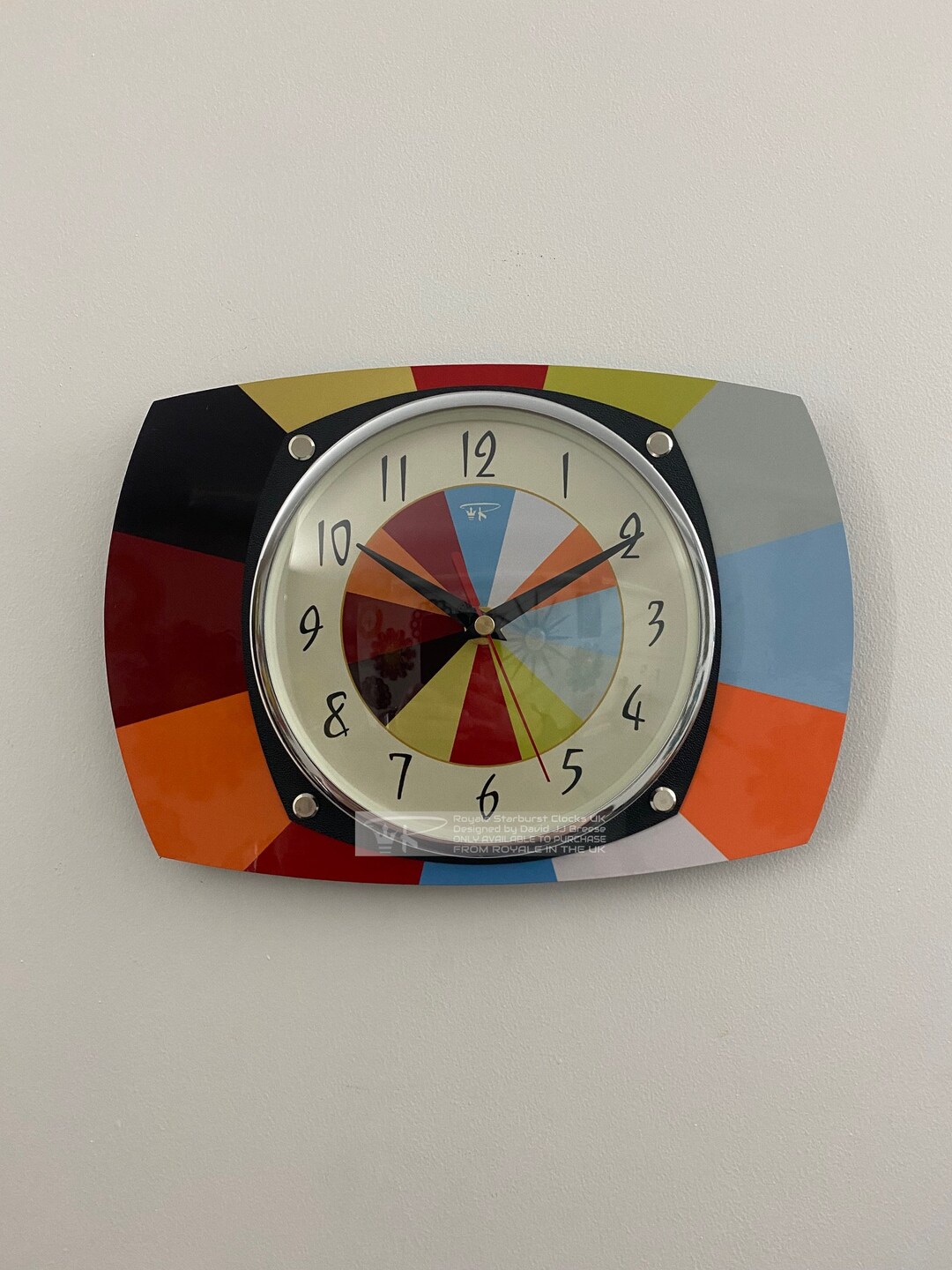 British Handmade Royalexe Wall Clock From Royale - Midcentury French ...