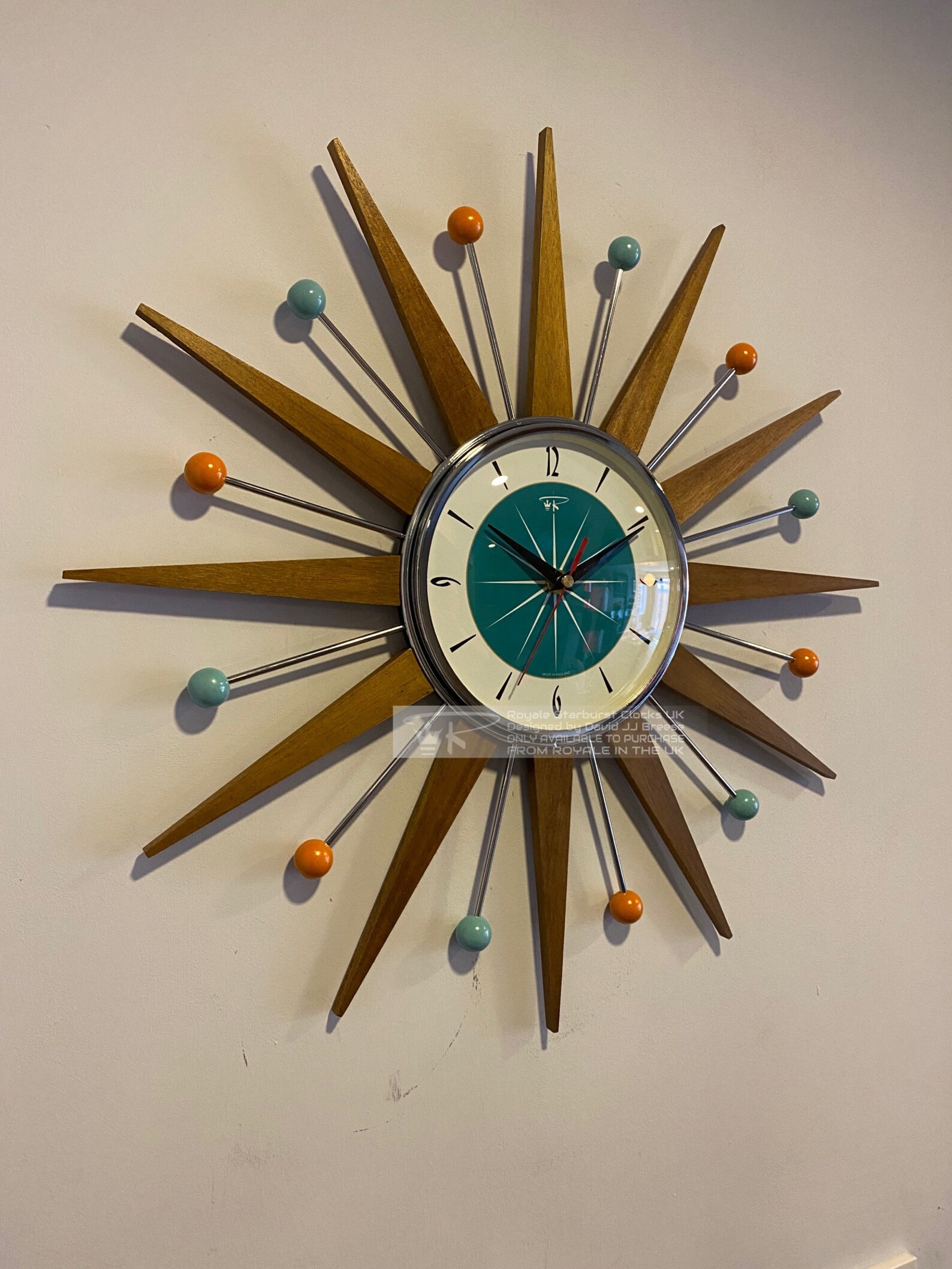 21 Inch Hand Made Mid Century Style Starburst Clock by Royale - Etsy