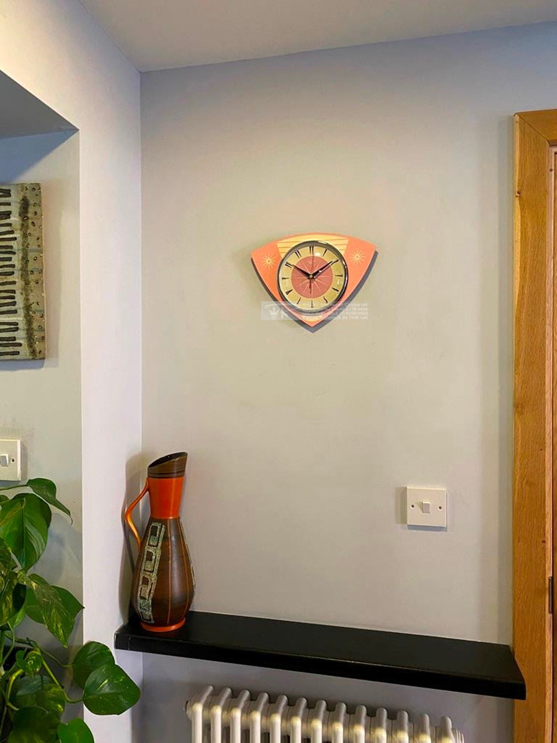 Colour Etched Trianguloid Lucite Caravan Wall Clock From - Etsy