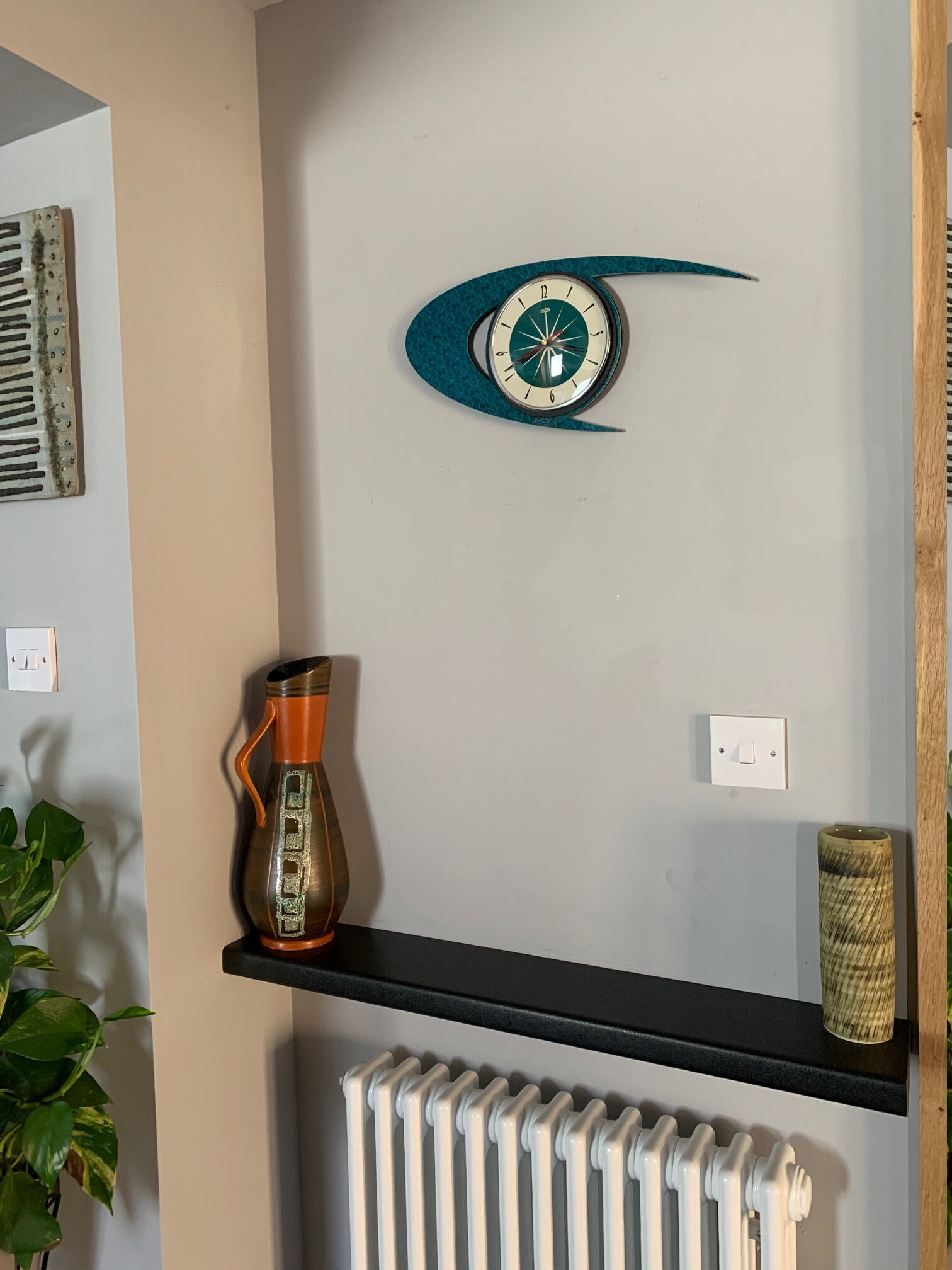 Colour Etched Lucite Formica Wall Clock From Royale | Etsy