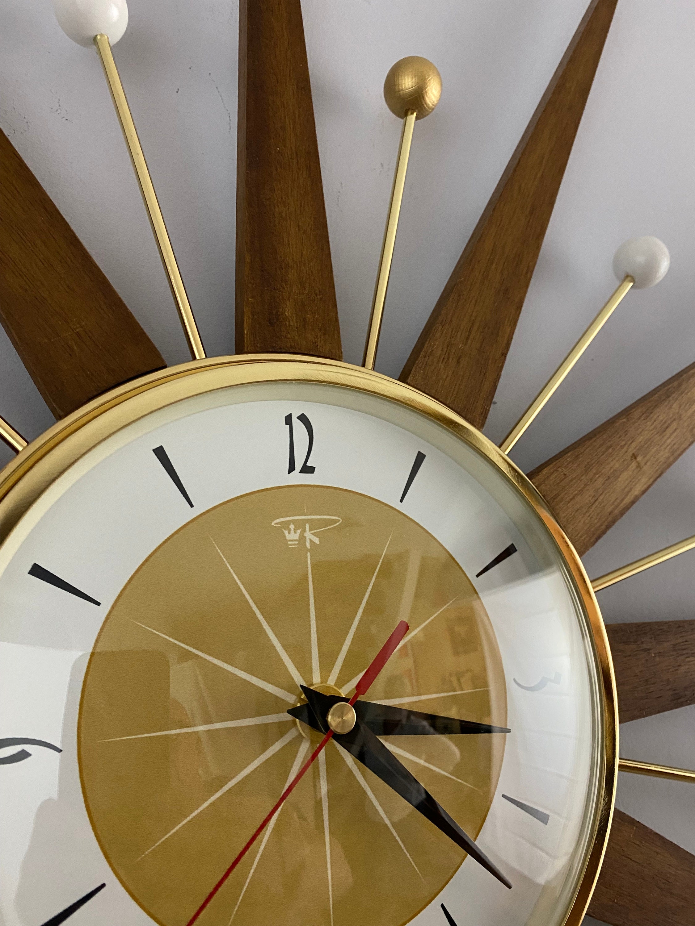 27 Inch Hand Made Mid Century Style Goldtone Starburst Clock | Etsy