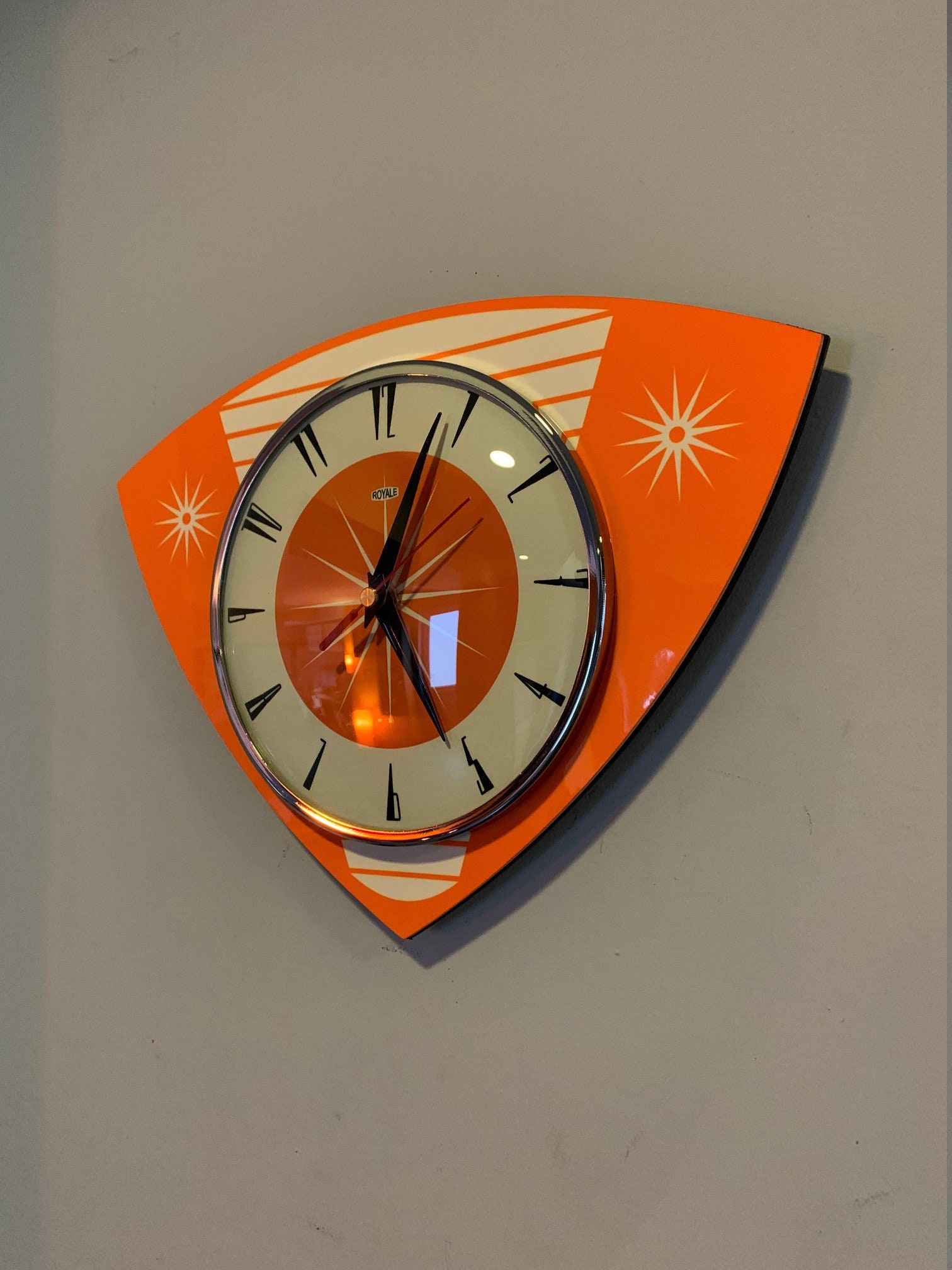 Colour Etched Trianguloid Lucite Formica Caravan Wall Clock - Etsy