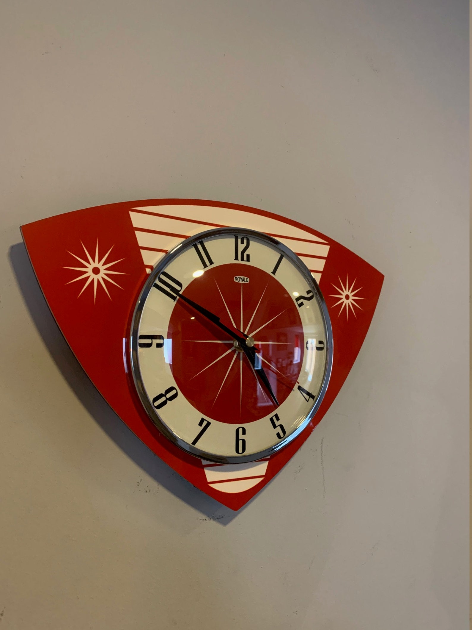 Colour Etched Trianguloid Lucite Formica Caravan Wall Clock - Etsy