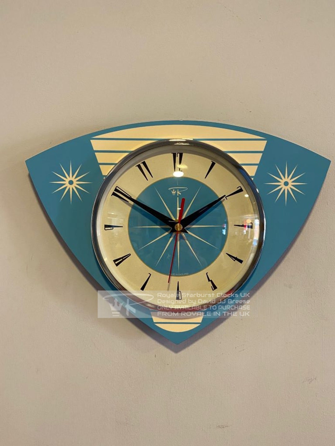 Colour Etched Trianguloid Laminate Caravan Wall Clock From Royale ...