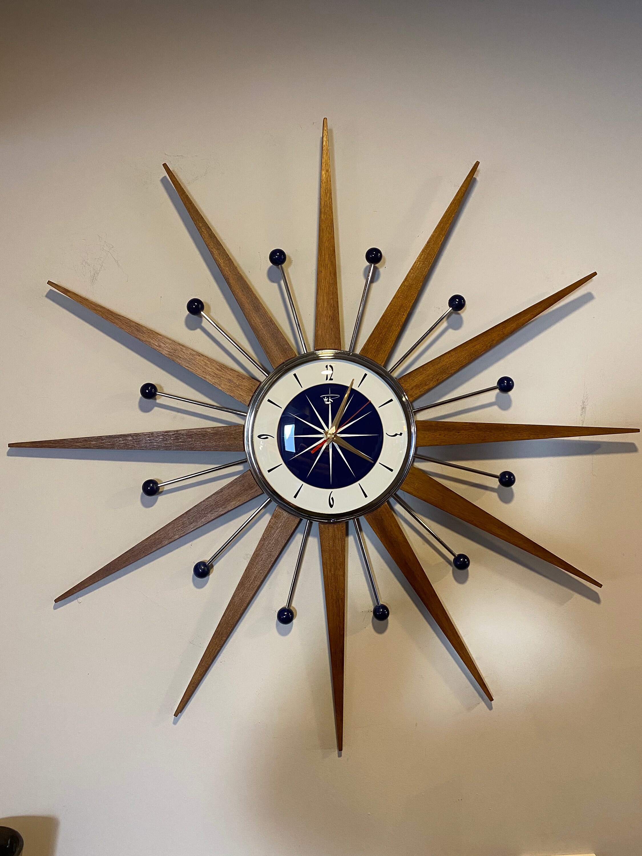 27 Inch Hand Made Mid Century Style Starburst Clock by Royale - Etsy