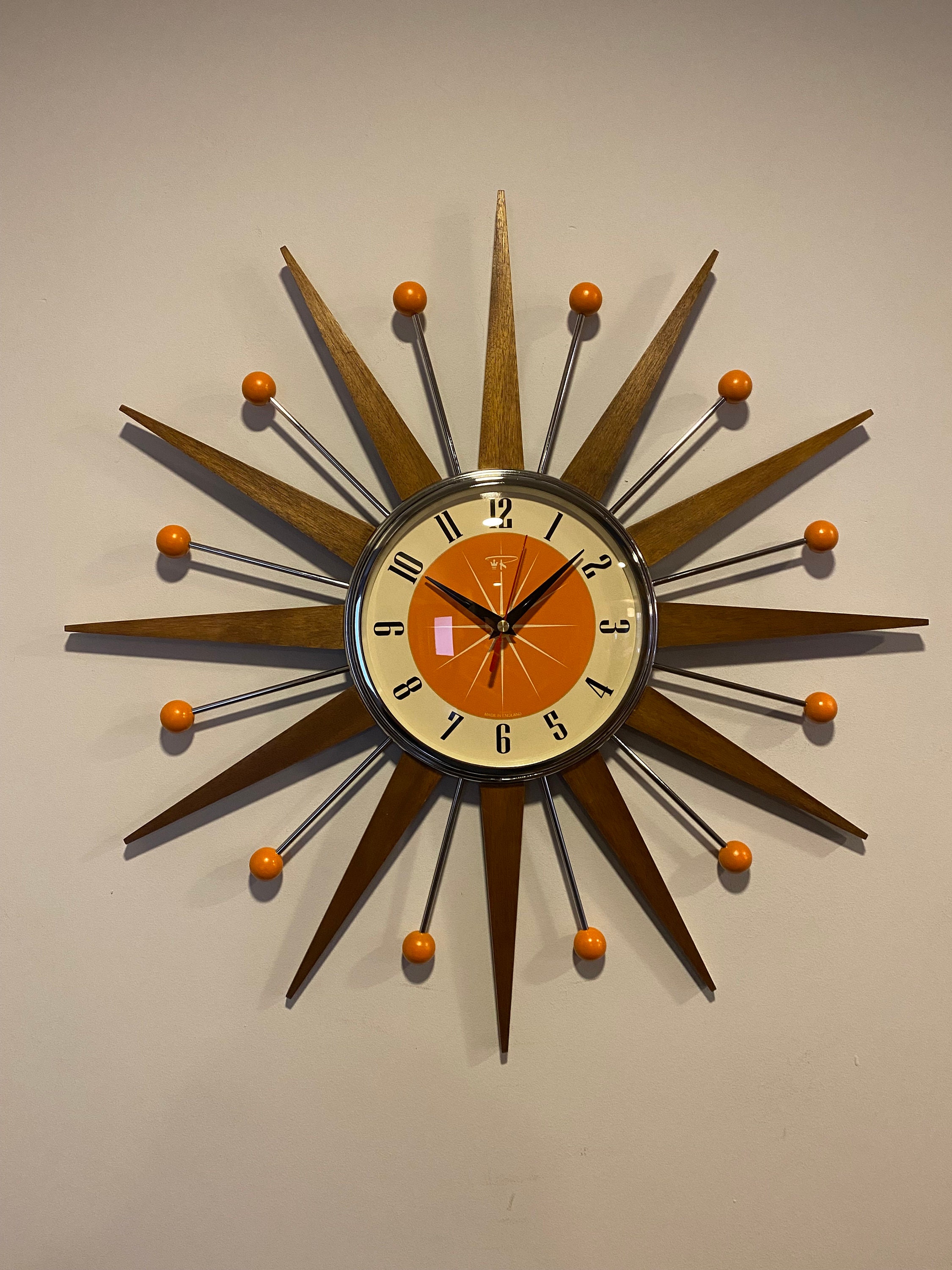 21 Inch Hand Made Mid Century Style Starburst Clock by Royale | Etsy