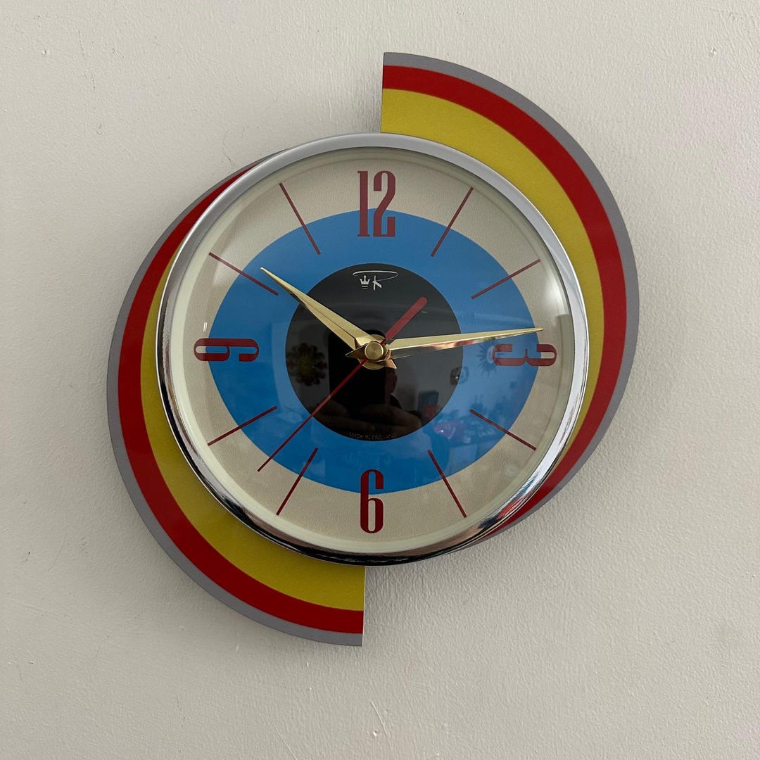 Mid Century Modern Wall Clock Atomic, Jetsons, Retro Style for Home ...