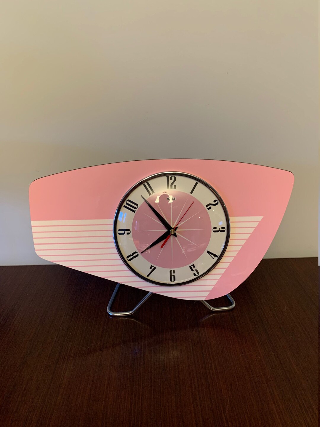 Handmade Colour Etched Formica Mantle Clock in Pink From Royale ...