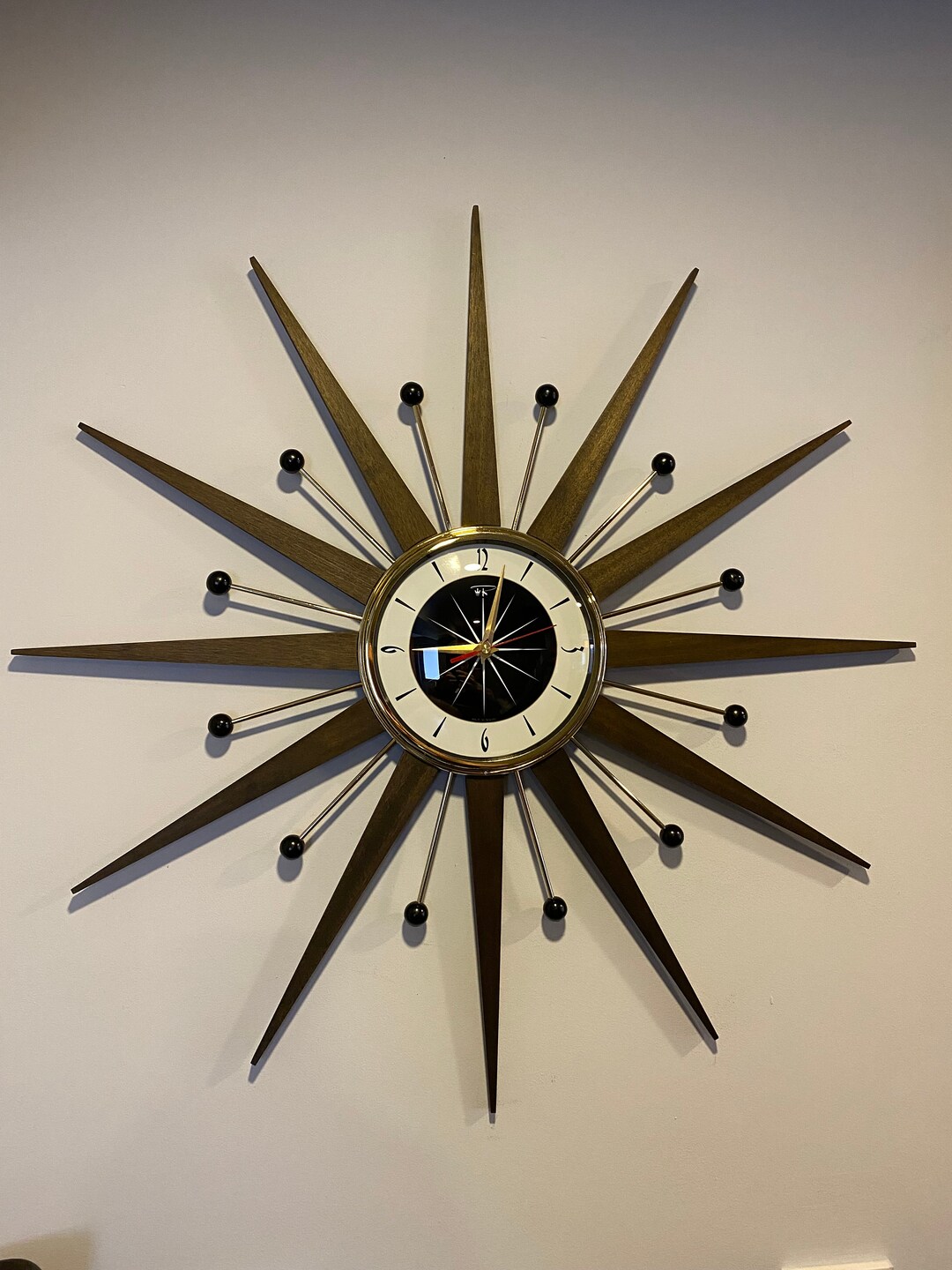 27 Inch Hand Made Mid Century Style Majestic Starburst Clock by Royale ...