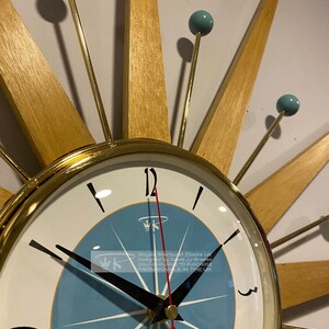 30 Inch Hand Made Mid Century Style Starburst Clock by Royale Welby ...