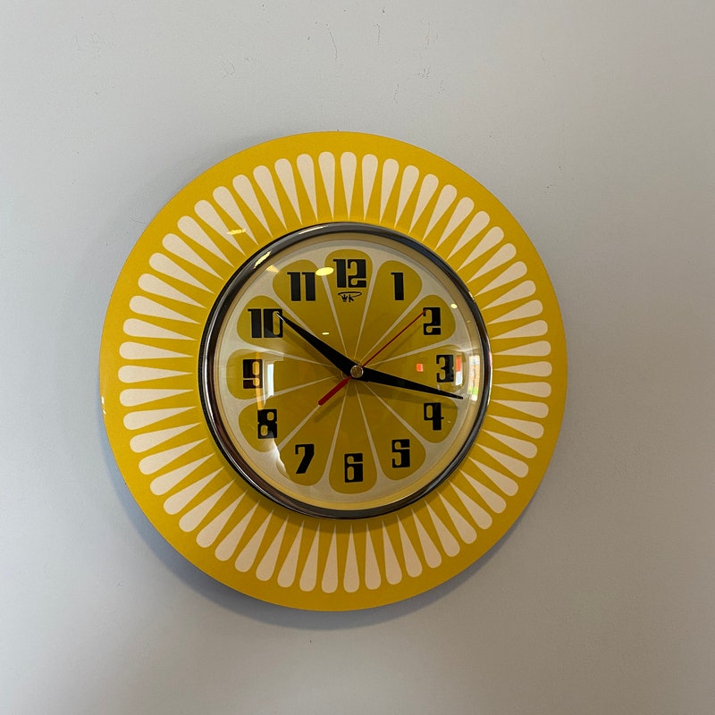 Yellow Wall Clock - Etsy