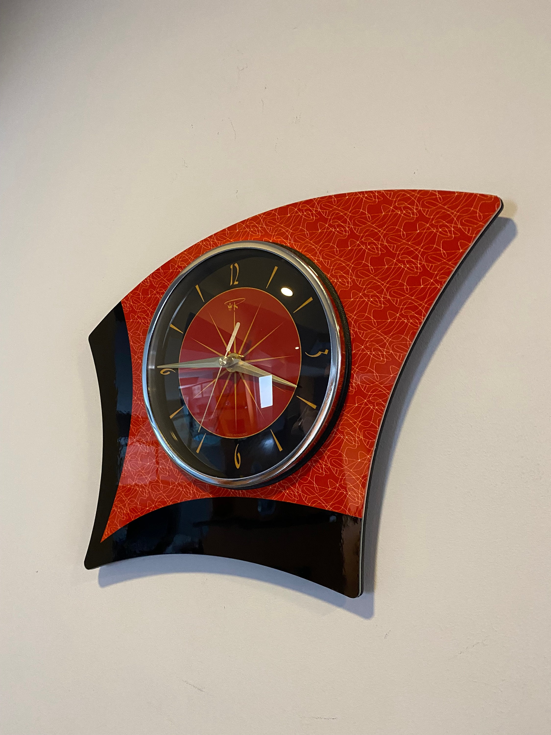 Colour Etched Asymmetric Formica Caravan Wall Clock From - Etsy