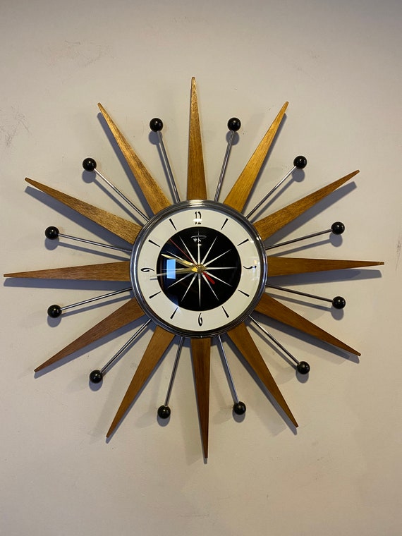 21 Inch Hand Made Mid Century Style Starburst Clock by Royale - Etsy