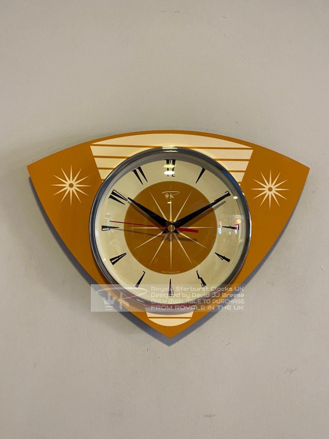 Colour Etched Trianguloid Laminate Caravan Wall Clock From Royale ...