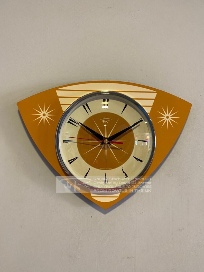 Colour Etched Trianguloid Laminate Caravan Wall Clock From - Etsy