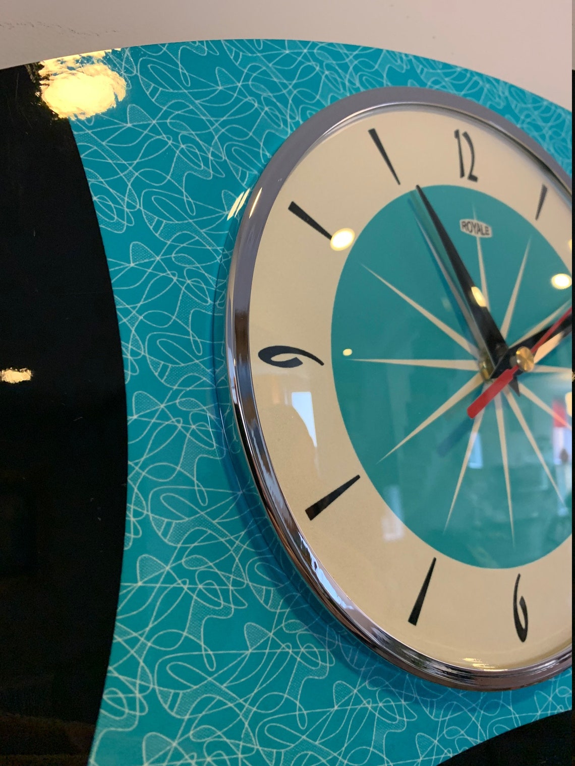 Colour Etched Asymmetric Formica Caravan Wall Clock from | Etsy