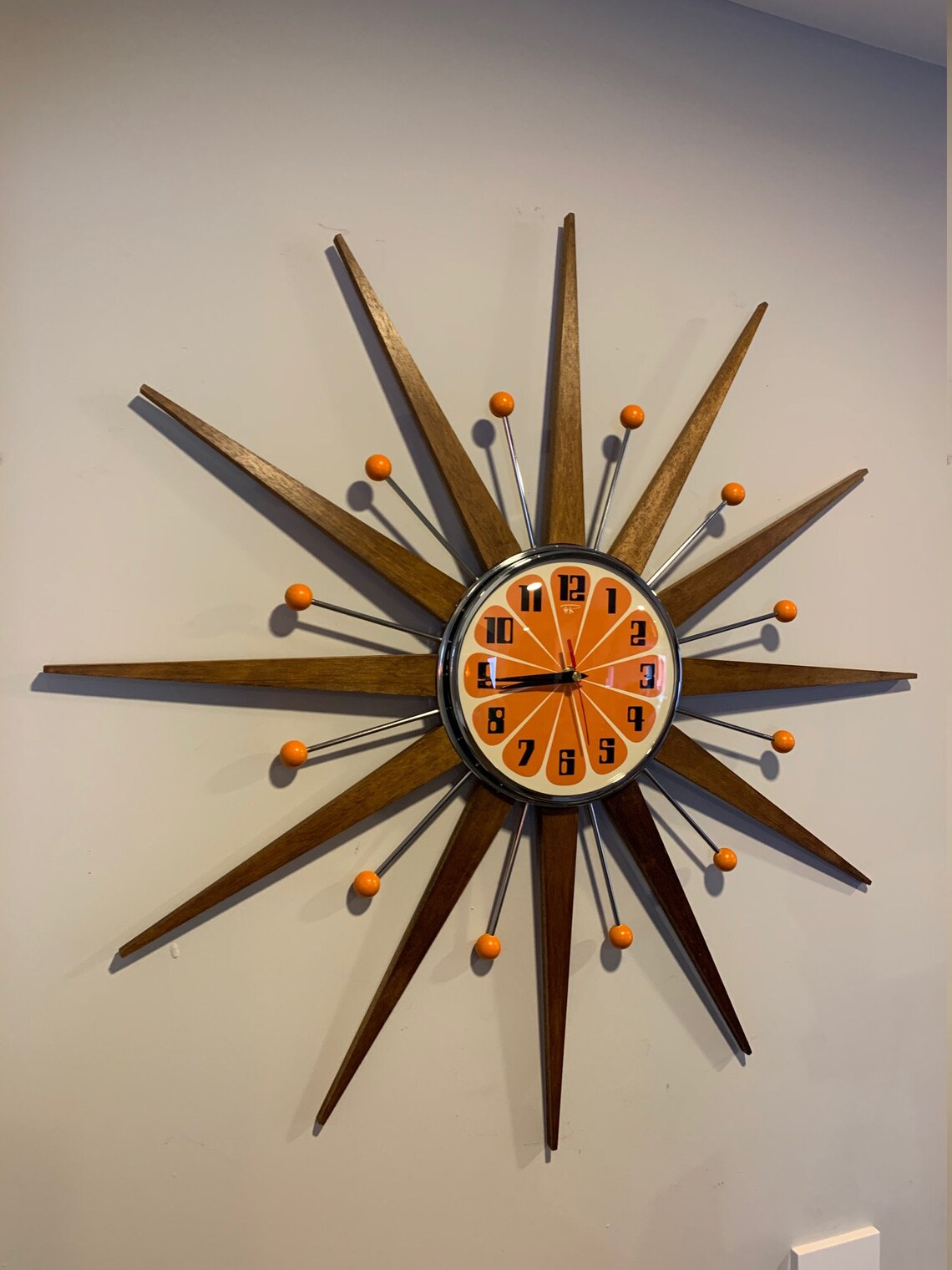 27 Inch Hand Made Mid Century Style Starburst Sunburst Clock | Etsy