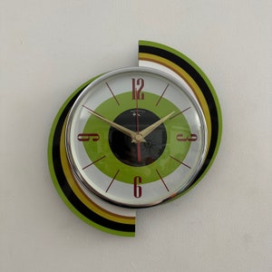 Colour Etched Spinning Meteor Formica Caravan Wall Clock From Royale ...