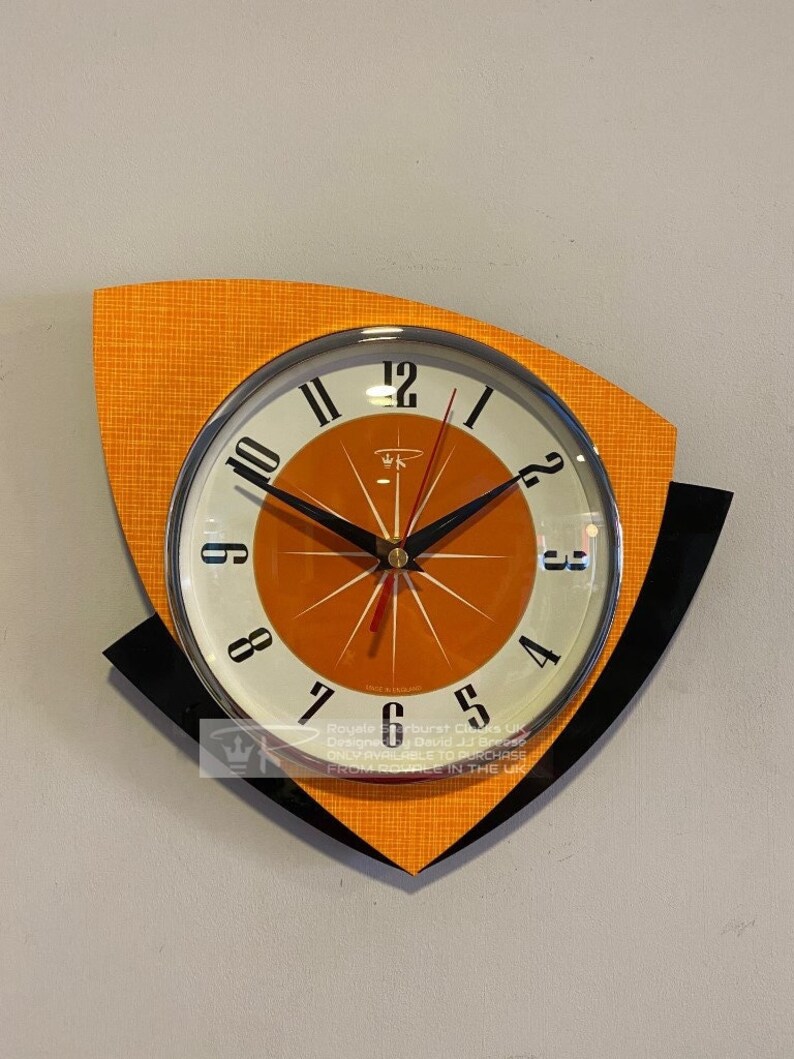 Mid Century Modern Style Royale Laminate Caravan Wall Clock - Etsy