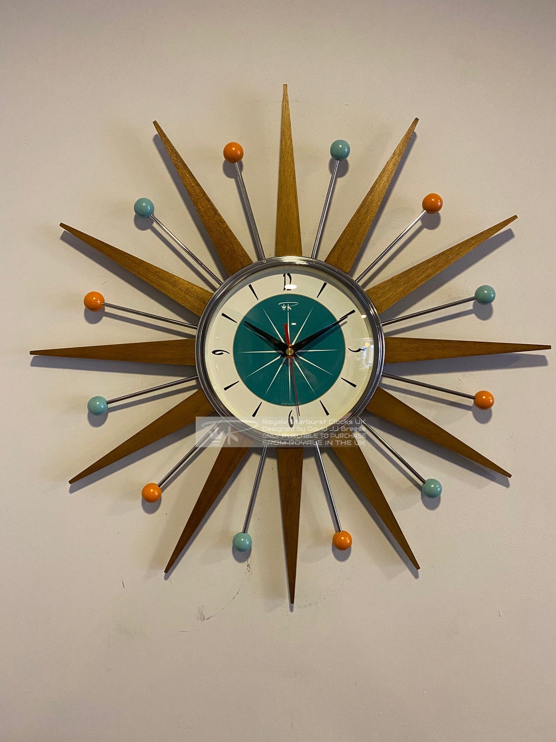 21 Inch Hand Made Mid Century Style Starburst Clock by Royale - Etsy