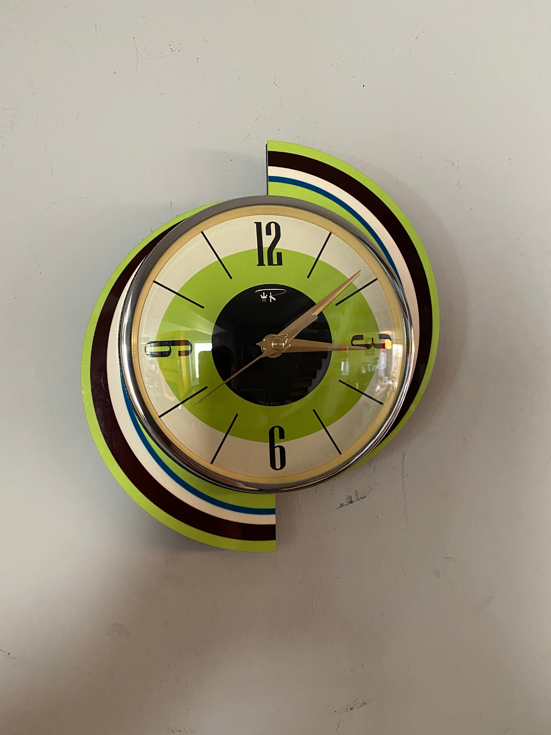 Home & Living Colour Etched Lucite Formica Wall Clock from Royale ...