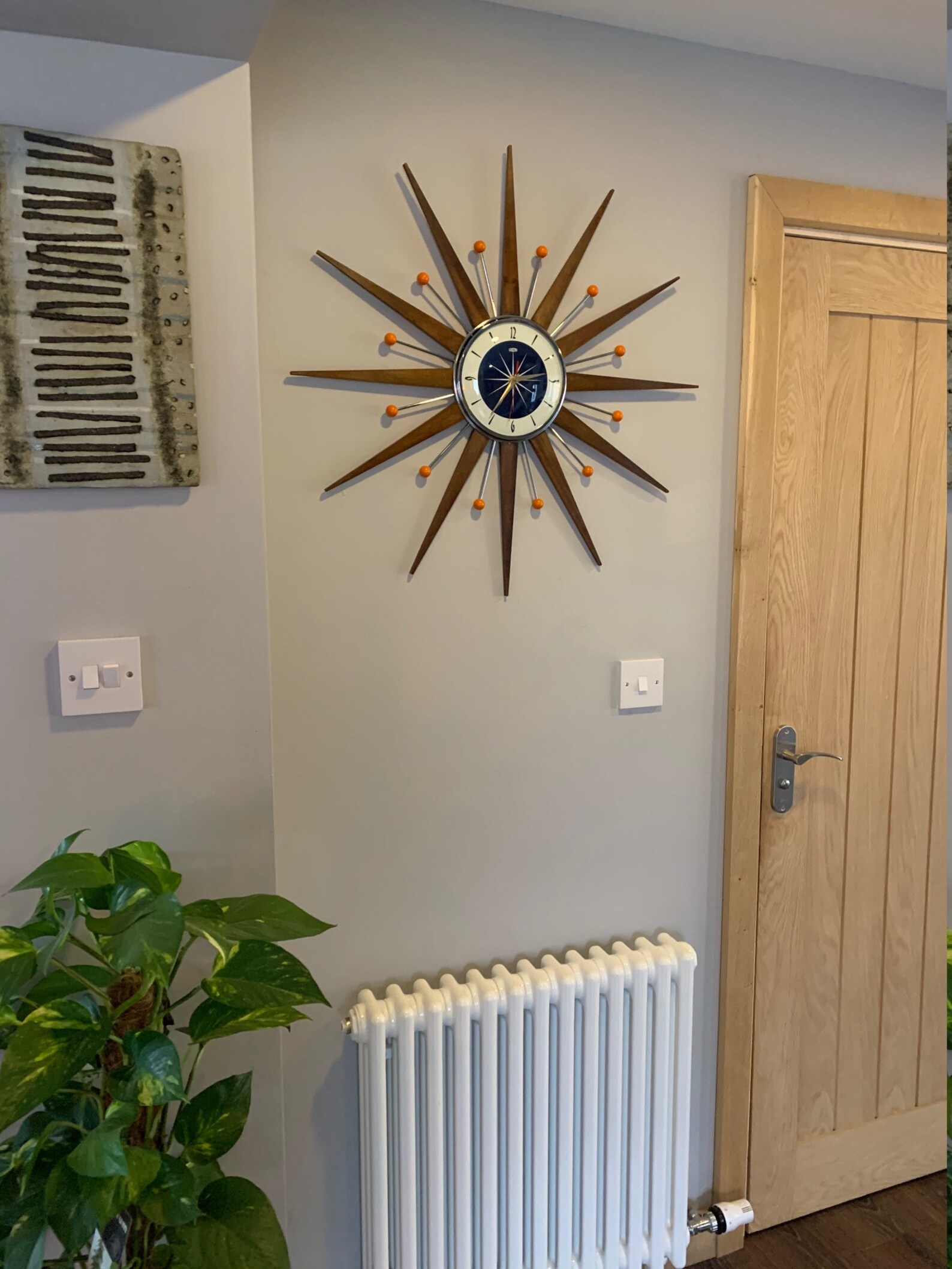 27 inch Hand Made Mid Century style Starburst Sunburst Clock | Etsy