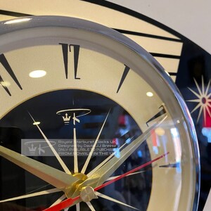 Colour Etched Trianguloid Lucite Formica Caravan Wall Clock From Royale ...