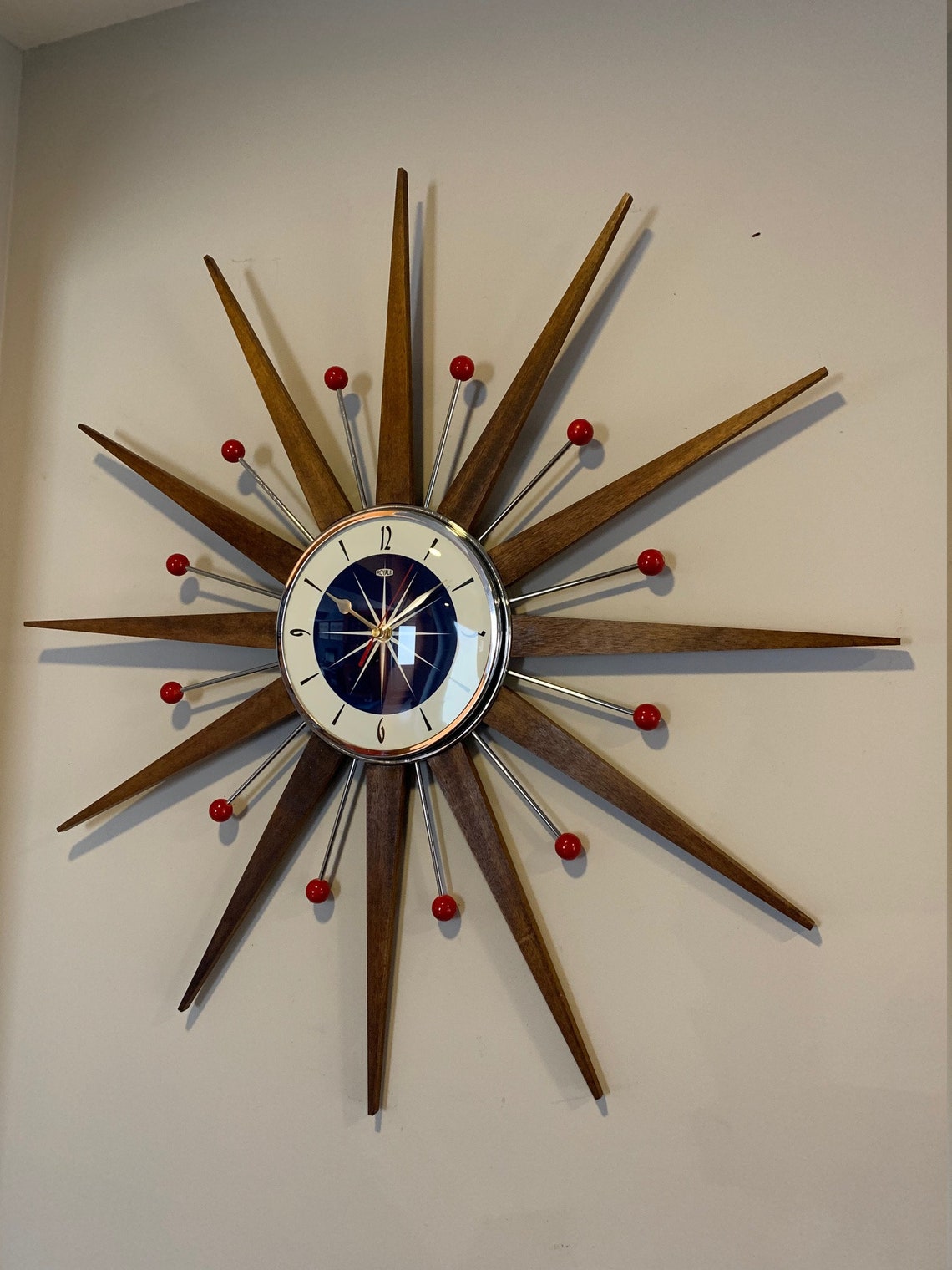 27 Inch Hand Made Mid Century Style Starburst Sunburst Clock - Etsy