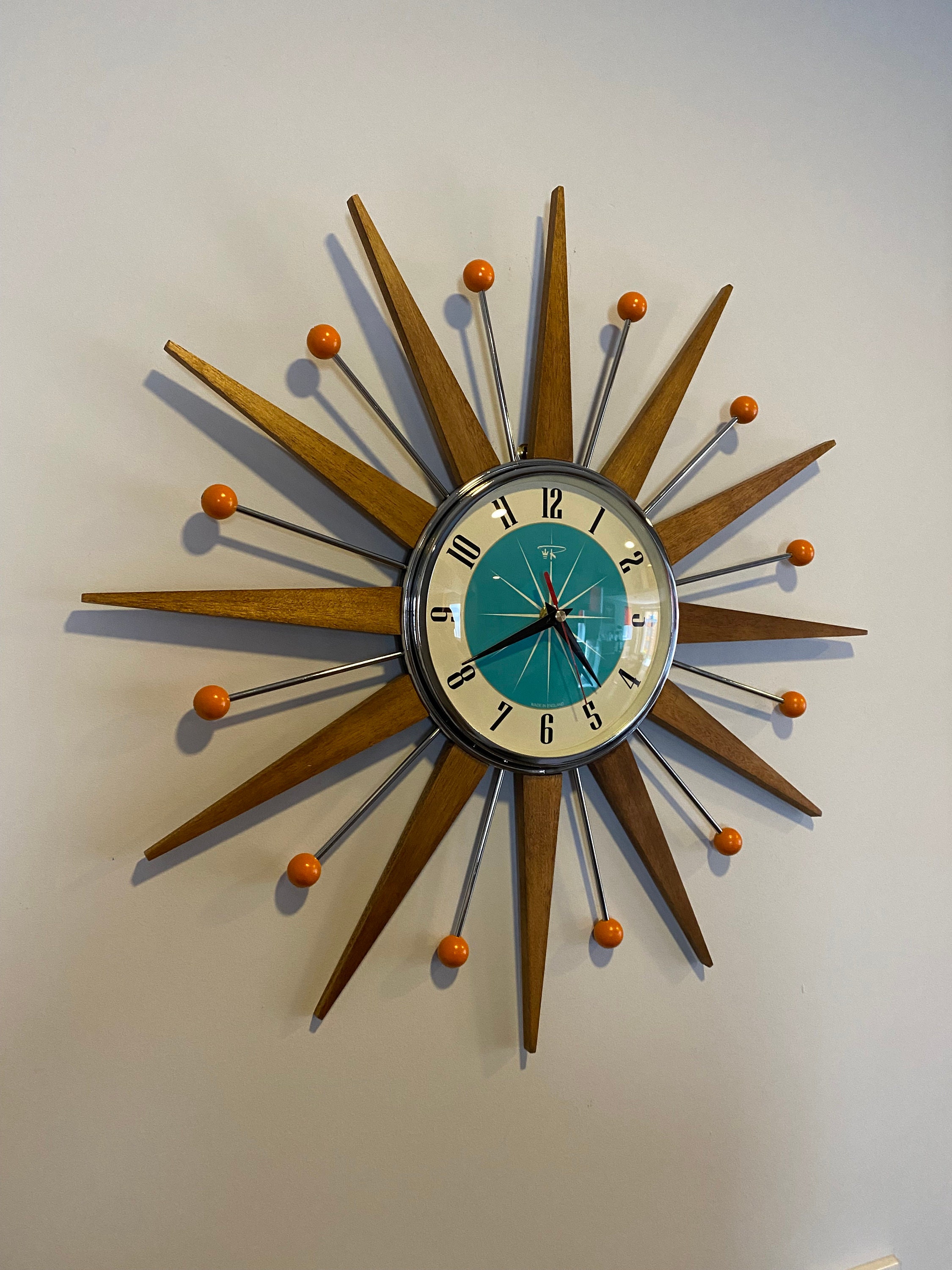 21 Inch Hand Made Mid Century Style Starburst Clock by Royale - Etsy UK