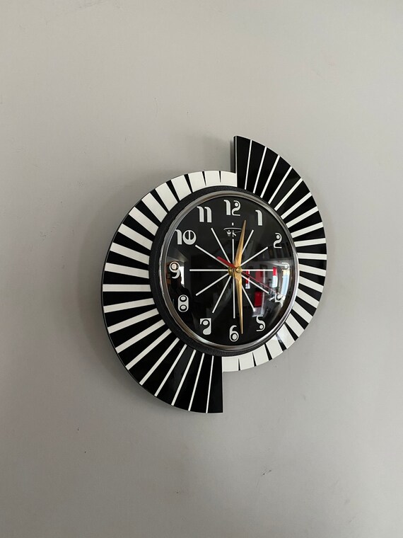 Home & Living Colour Etched Lucite Formica Wall Clock from Royale ...