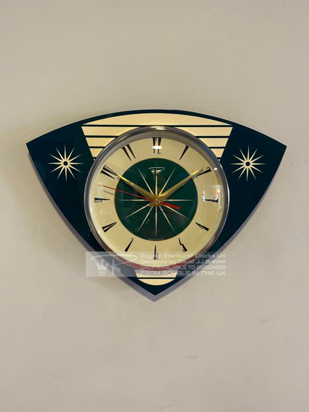 Colour Etched Trianguloid Laminate Caravan Wall Clock From Royale ...