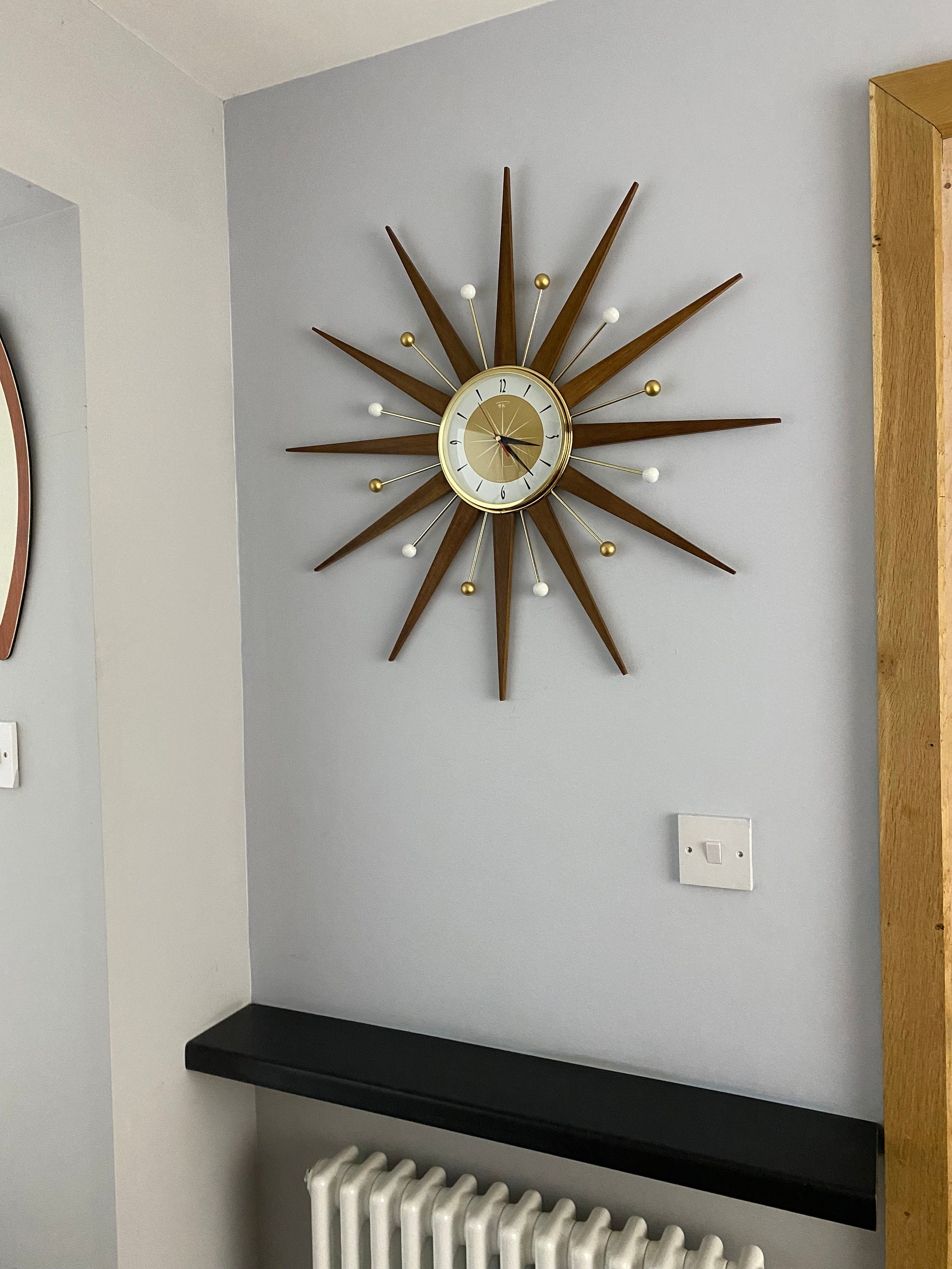 27 Inch Hand Made Mid Century Style Goldtone Starburst Clock | Etsy