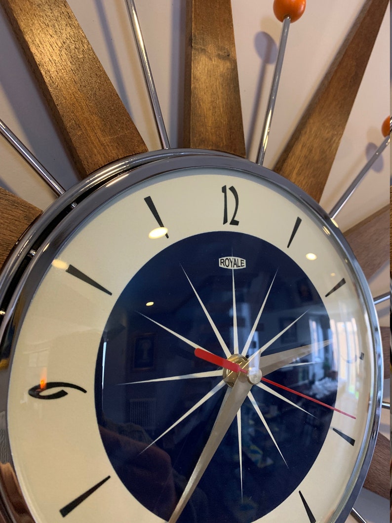 27 inch Hand Made Mid Century style Starburst Sunburst Clock | Etsy