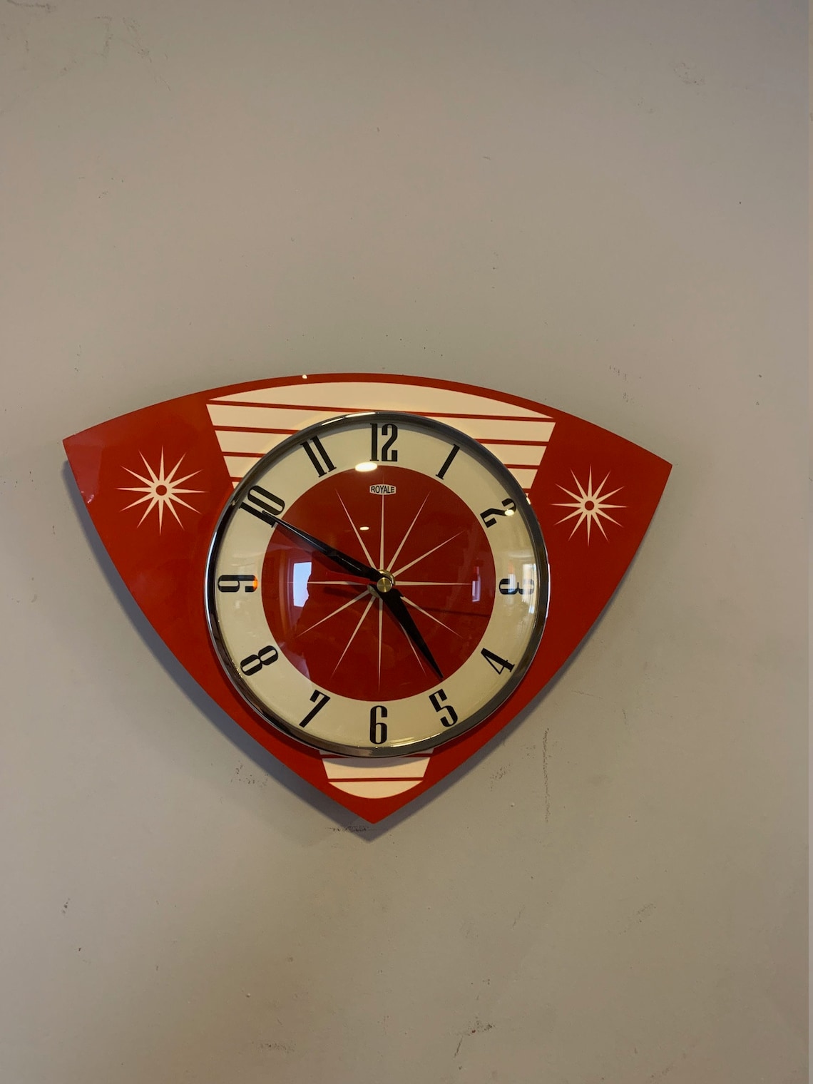 Colour Etched Trianguloid Lucite Formica Caravan Wall Clock - Etsy